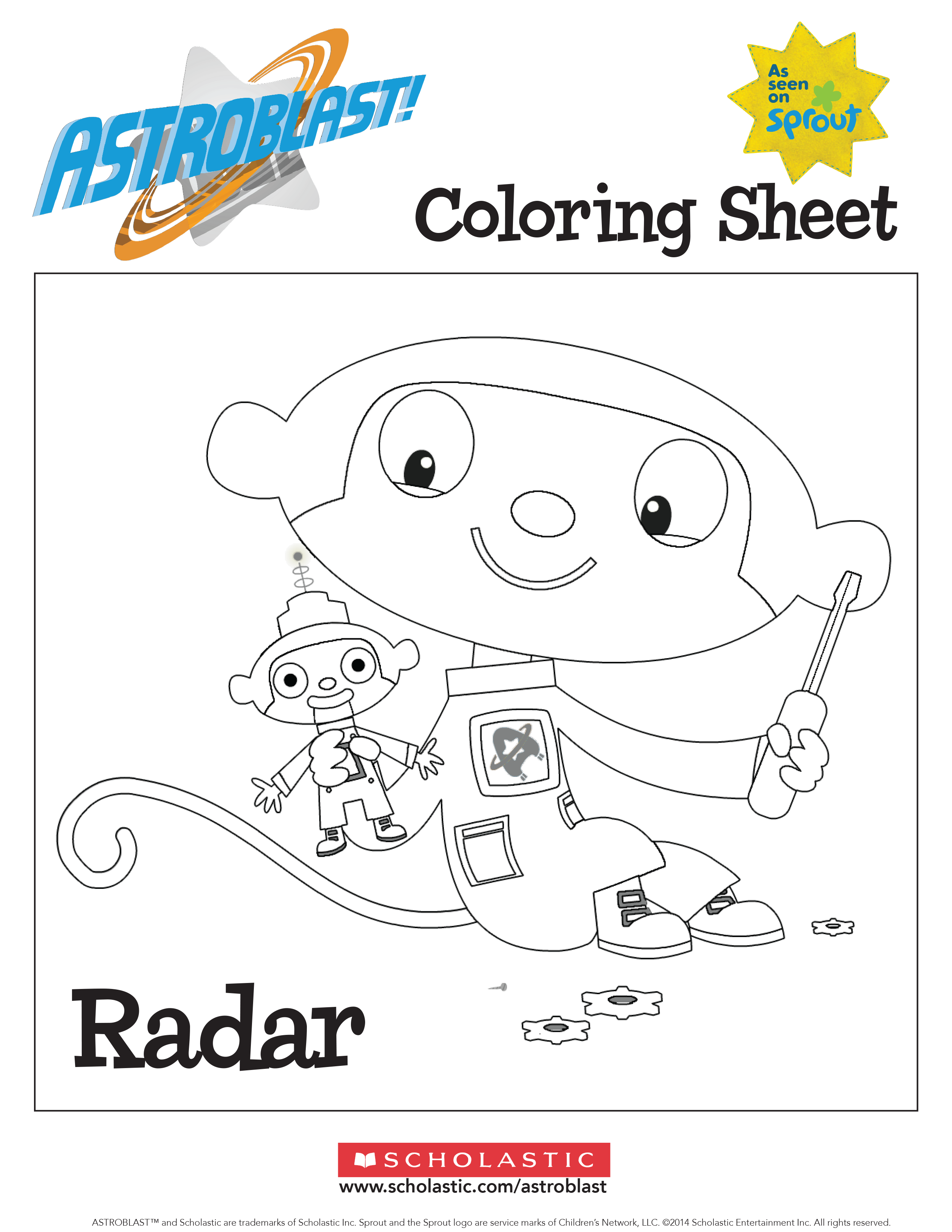 Astroblast: Radar Coloring Sheet | Worksheets & Printables