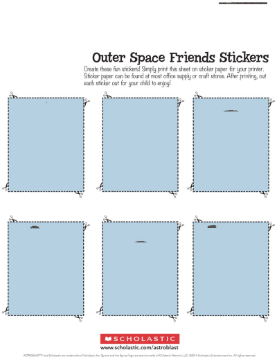 Astroblast: Outer Space Friends Stickers | Worksheets & Printables